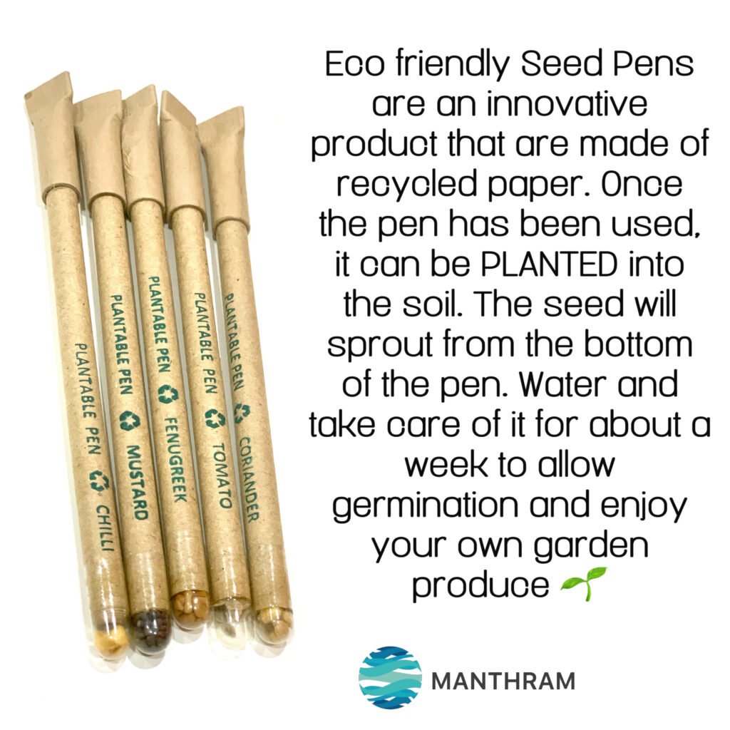 MANTHRAM – Ball Pen Blue Plantable Stationery Seed Pens | Gift Set for ...